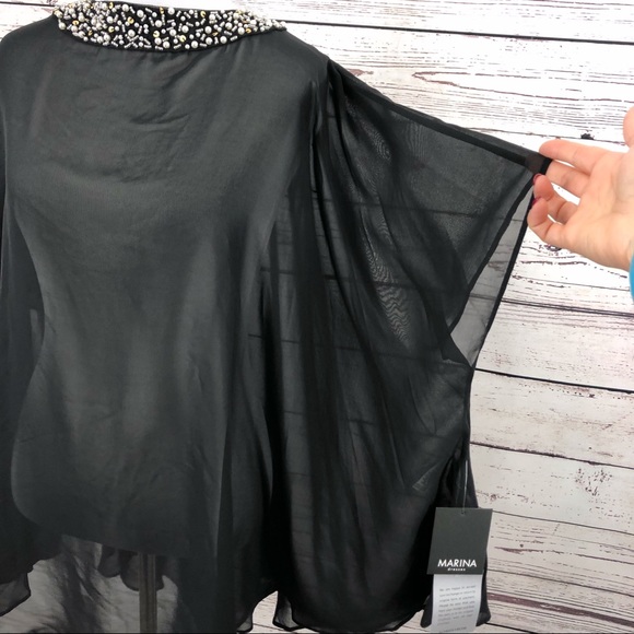 MARINA | Tops | Marina Embellished Sheer Poncho Boho | Poshmark